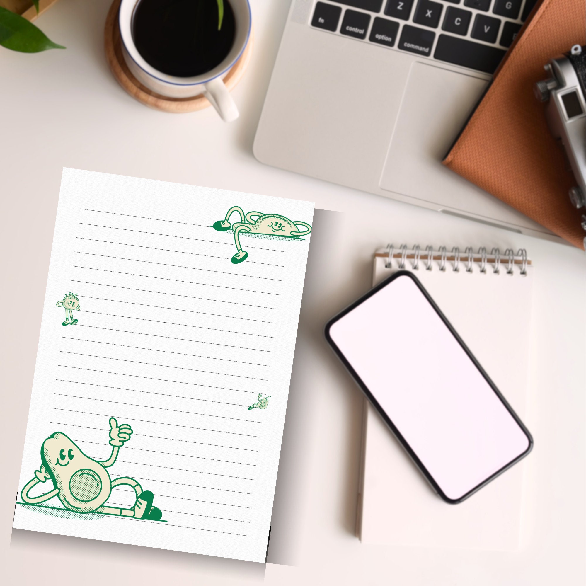 Printable Stationary, Digital Note Paper, Note Taking Template, Letter ...