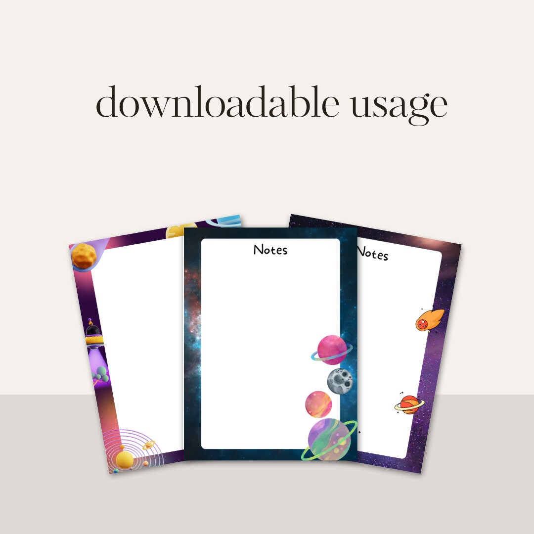 Printable Stationary, Digital Note Paper, Note Taking Template, Letter ...