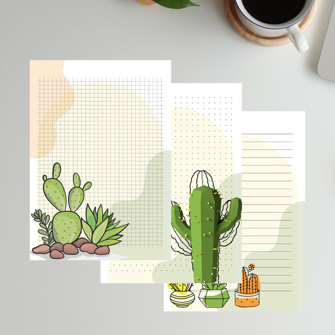 Printable Stationary, Digital Note Paper, Note Taking Template, Letter ...