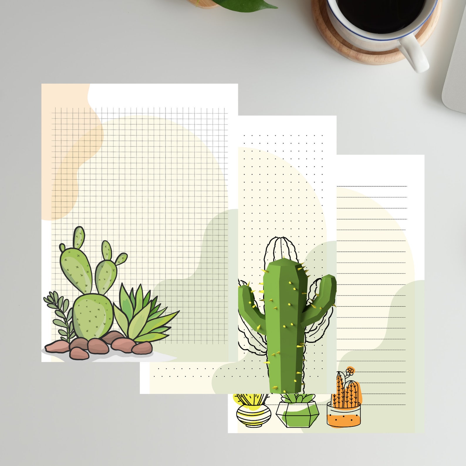 Printable Stationary, Digital Note Paper, Note Taking Template, Letter ...