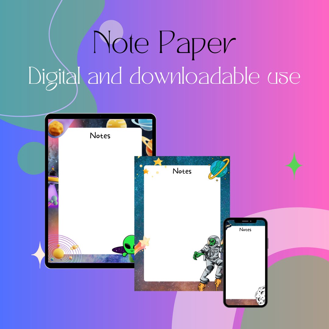 Printable Stationary, Digital Note Paper, Note Taking Template, Letter ...