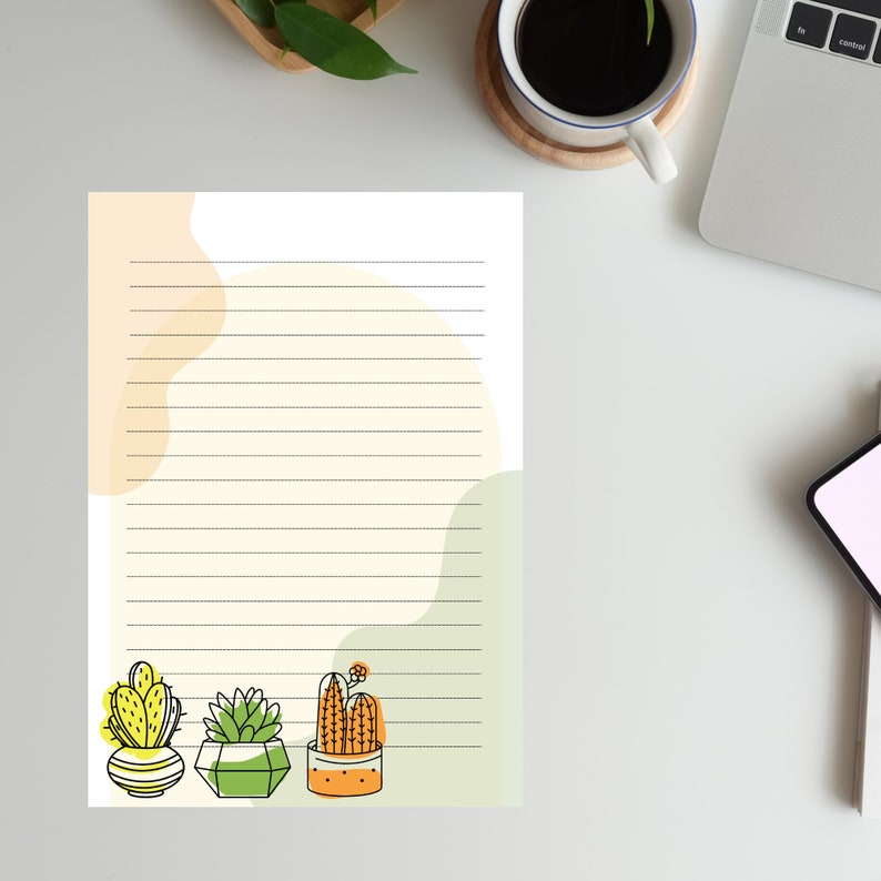 Printable Stationary, Digital Note Paper, Note Taking Template, Letter ...