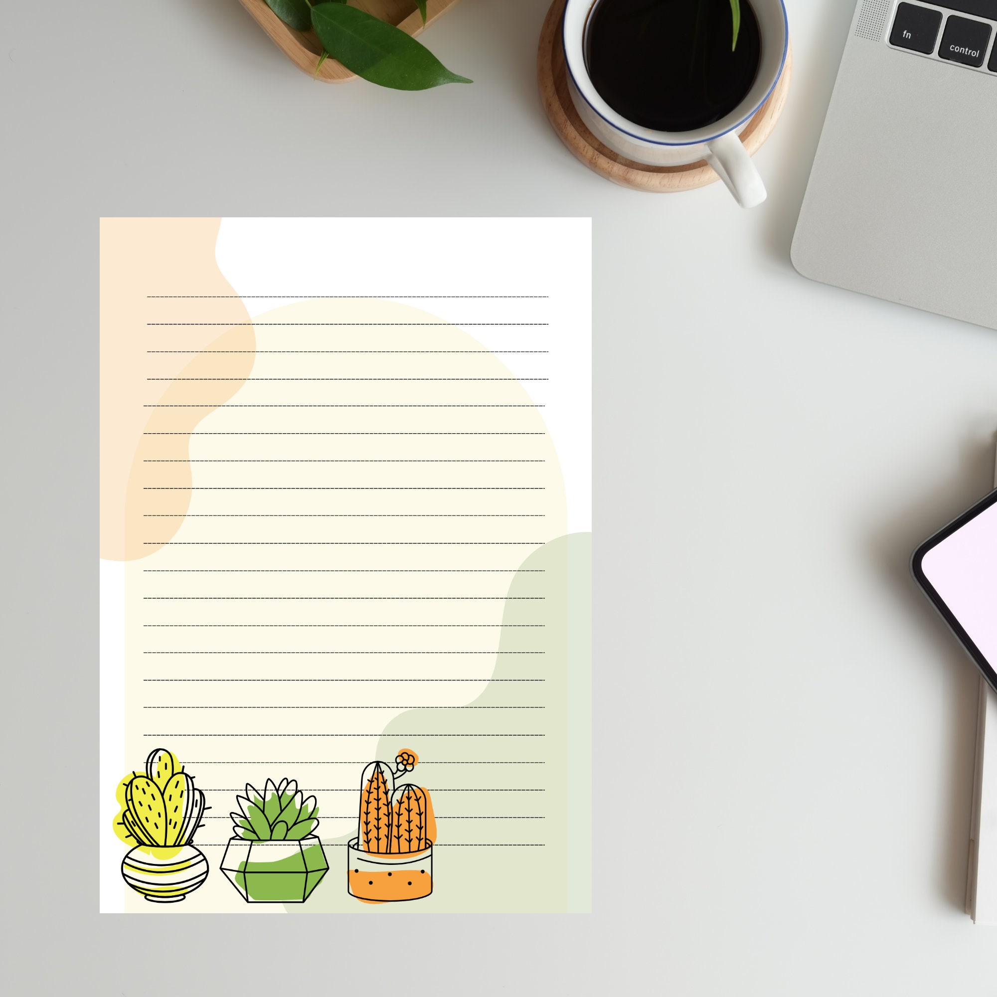 Printable Stationary, Digital Note Paper, Note Taking Template, Letter ...