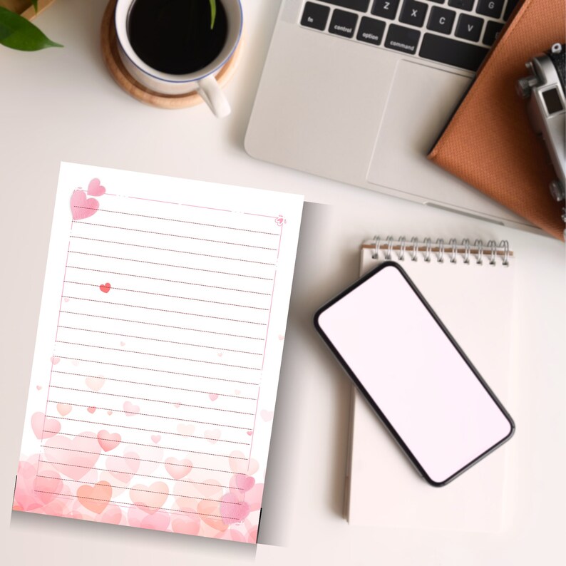 Printable Stationary, Digital Note Paper, Note Taking Template, Letter ...