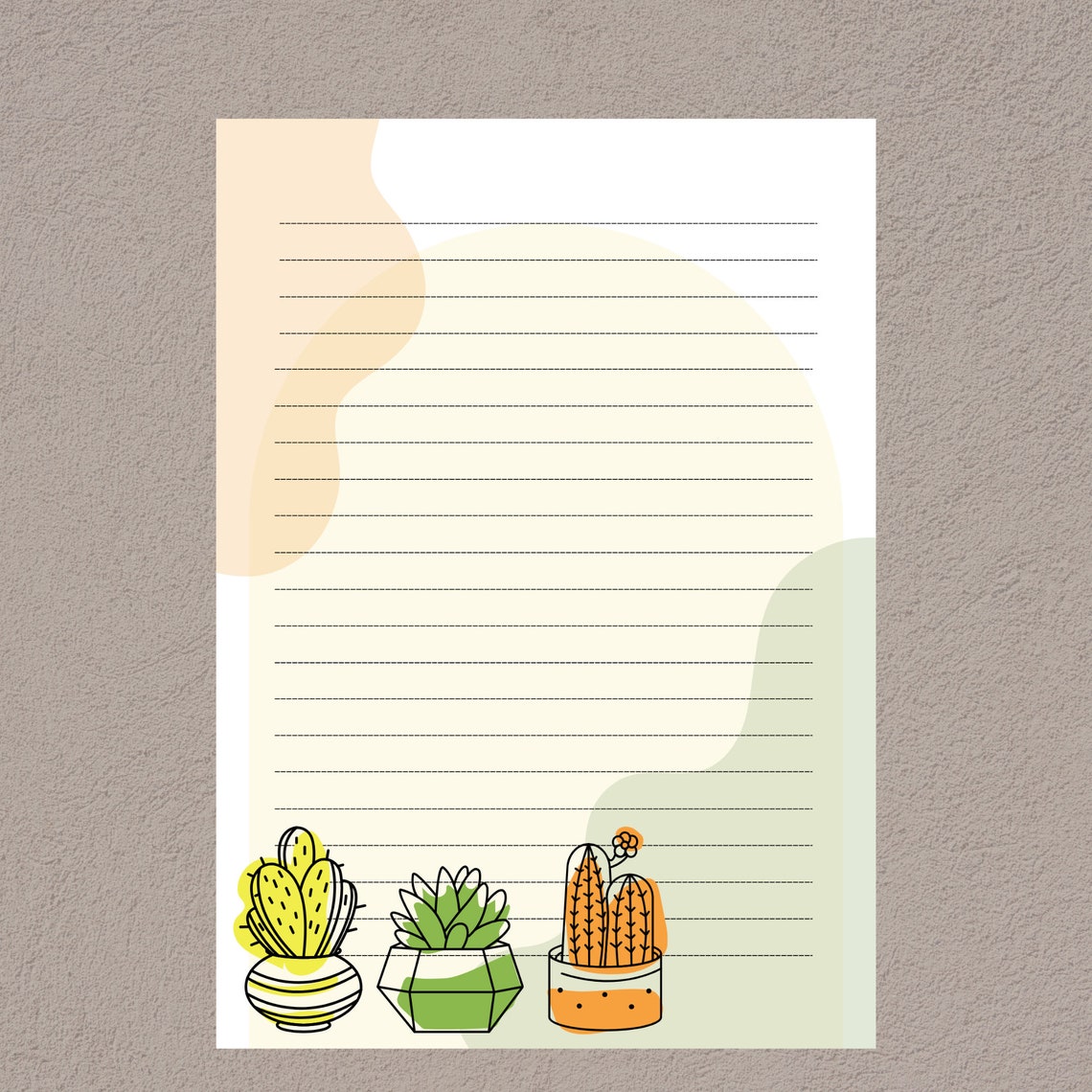 Printable Stationary, Digital Note Paper, Note Taking Template, Letter ...