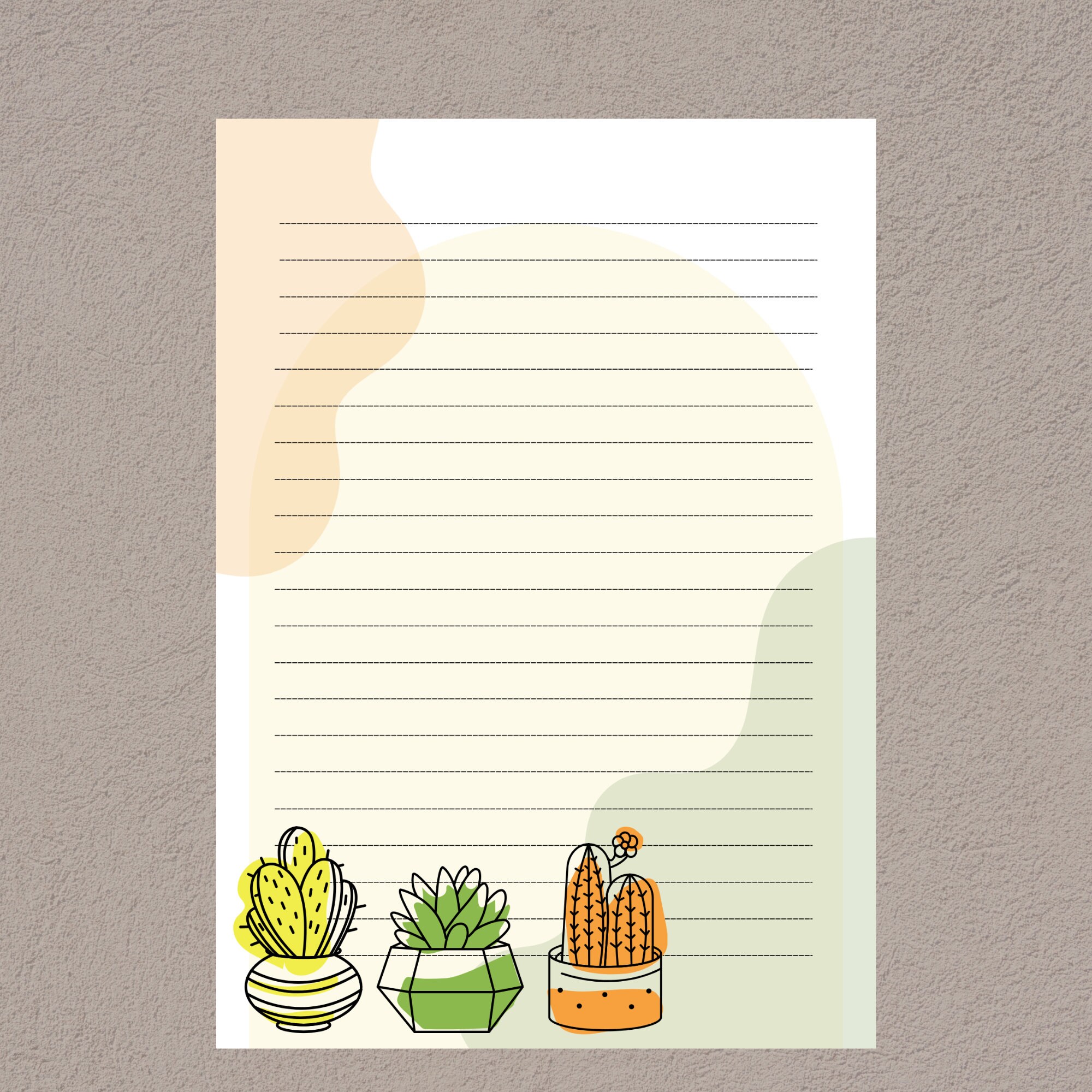 Printable Stationary, Digital Note Paper, Note Taking Template, Letter ...