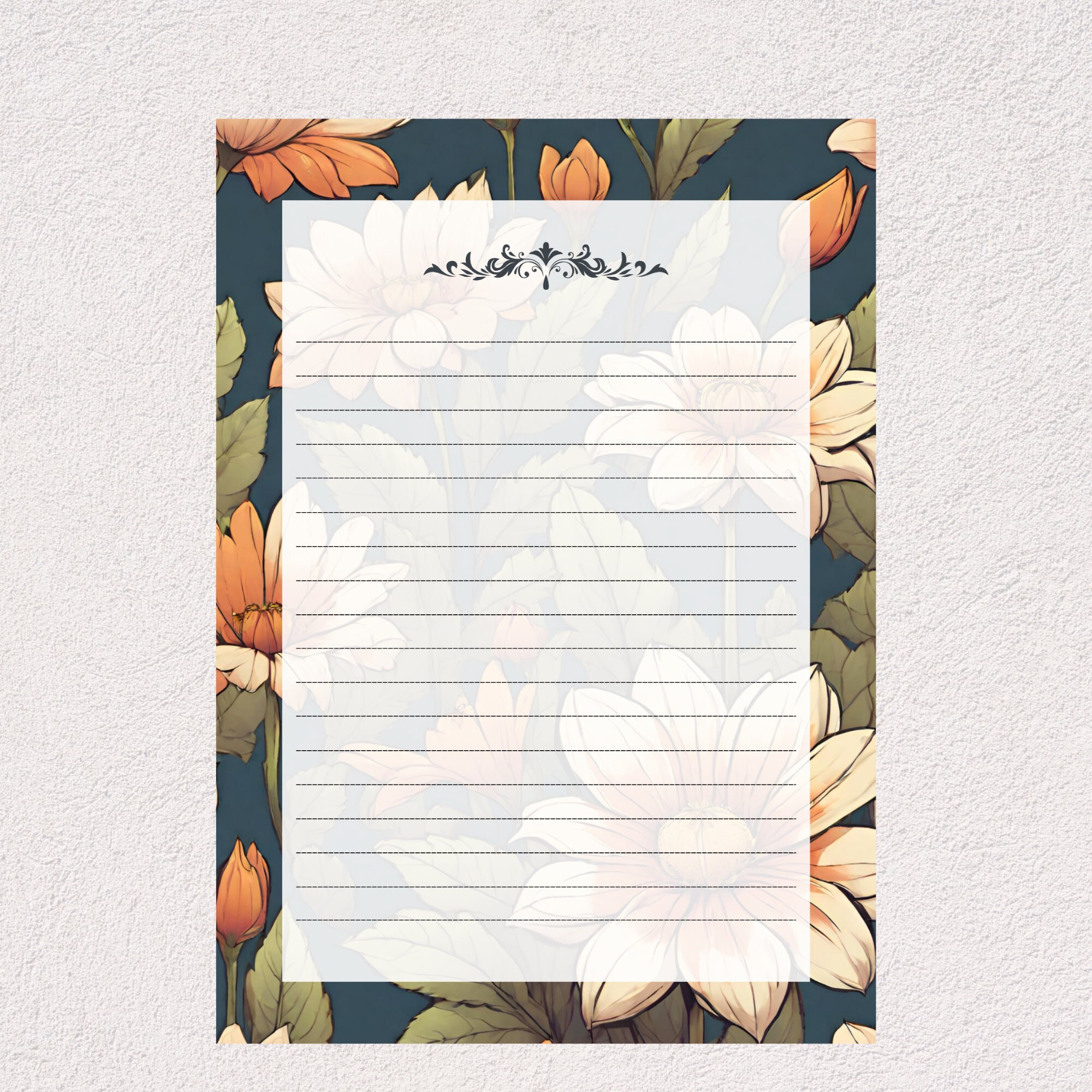 Printable Stationary, Digital Note Paper, Note Taking Template, Letter ...