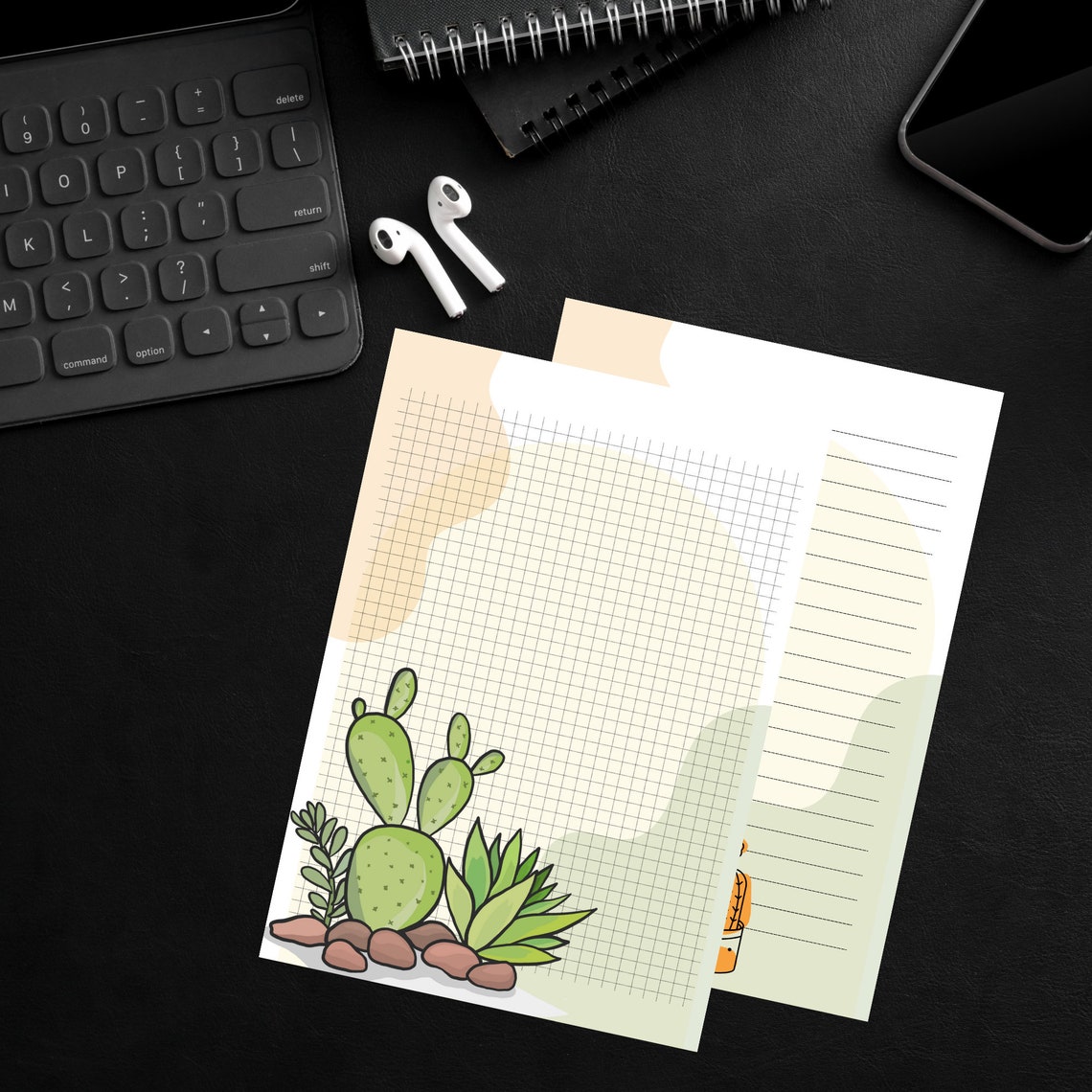 Printable Stationary, Digital Note Paper, Note Taking Template, Letter ...