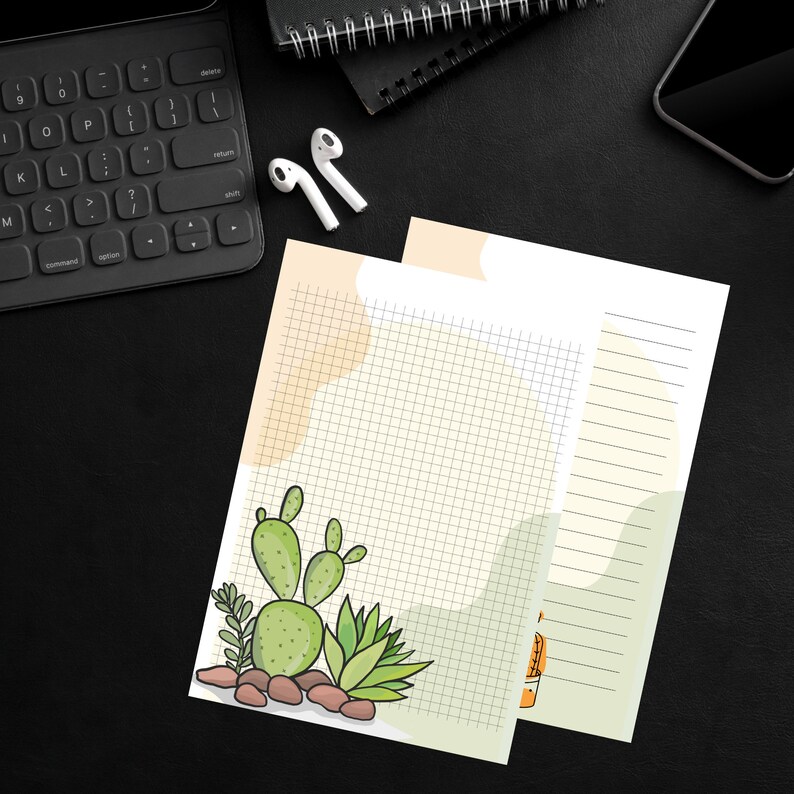 Printable Stationary, Digital Note Paper, Note Taking Template, Letter ...