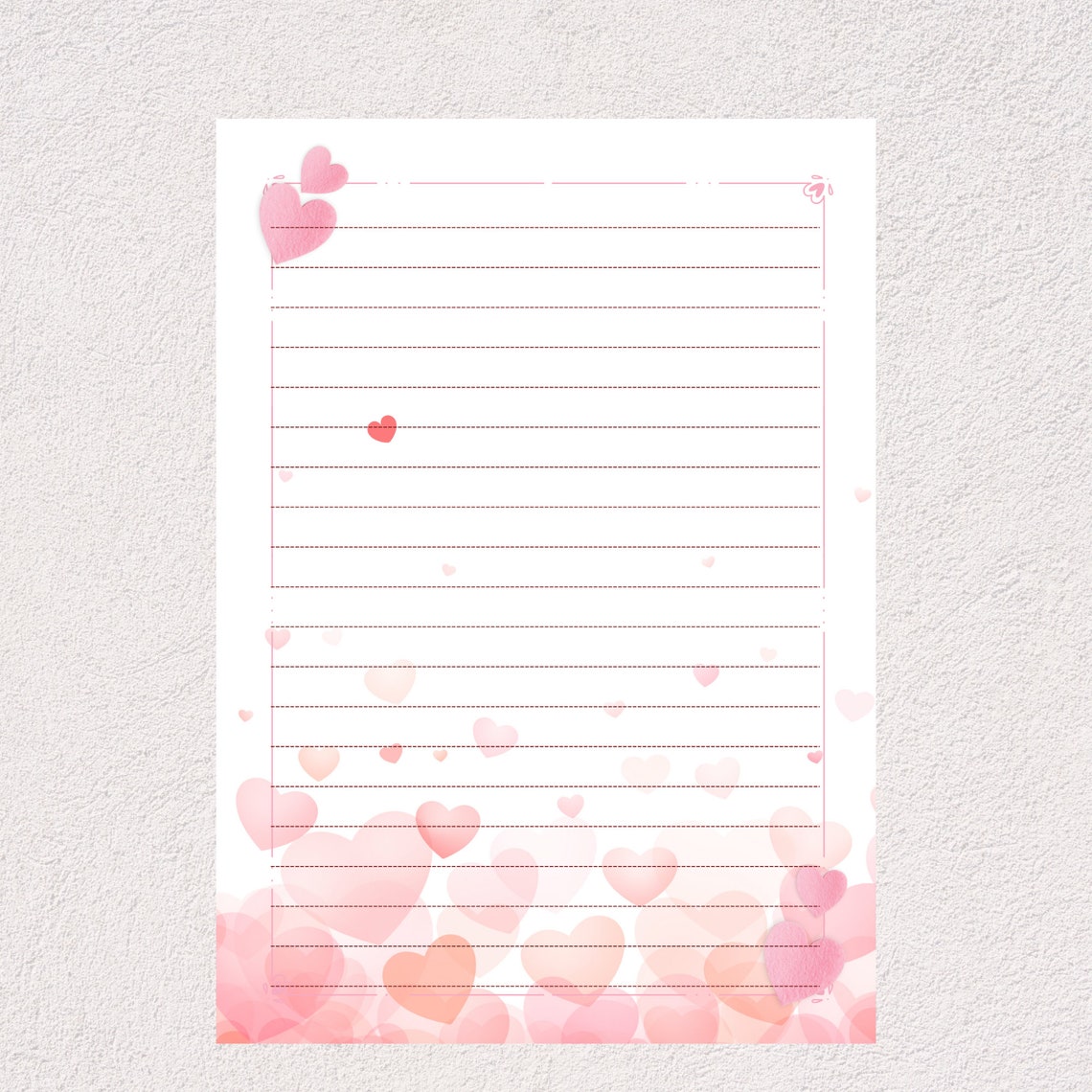 Printable Stationary, Digital Note Paper, Note Taking Template, Letter ...
