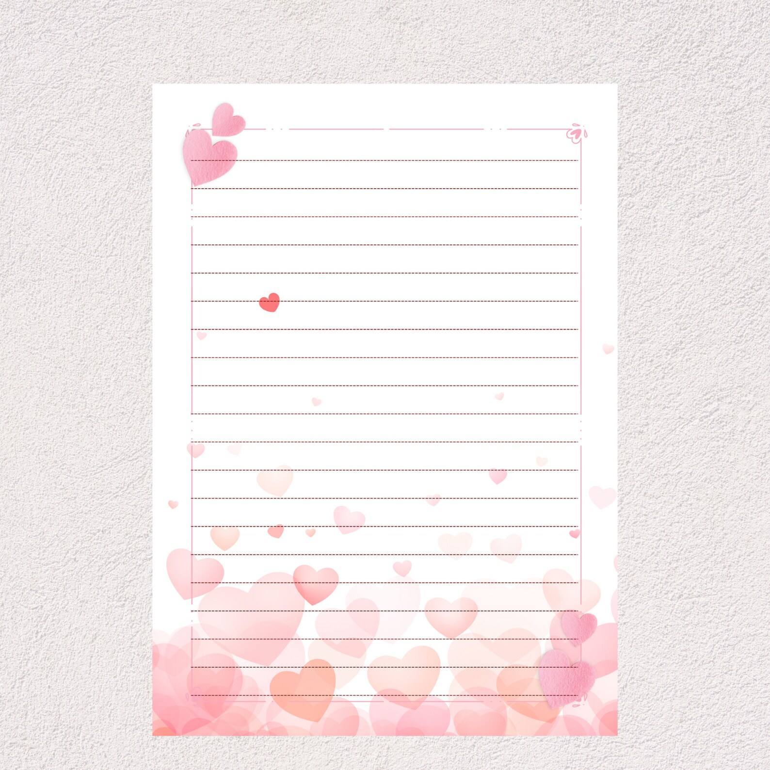 Printable Stationary, Digital Note Paper, Note Taking Template, Letter ...