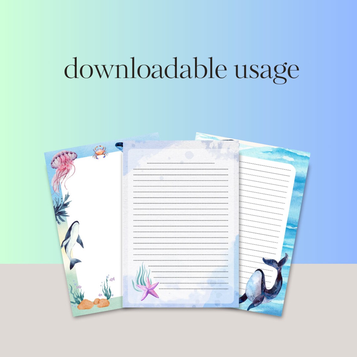 Printable Stationary, Digital Note Paper, Note Taking Template, Letter ...