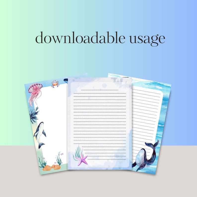 Printable Stationary, Digital Note Paper, Note Taking Template, Letter ...