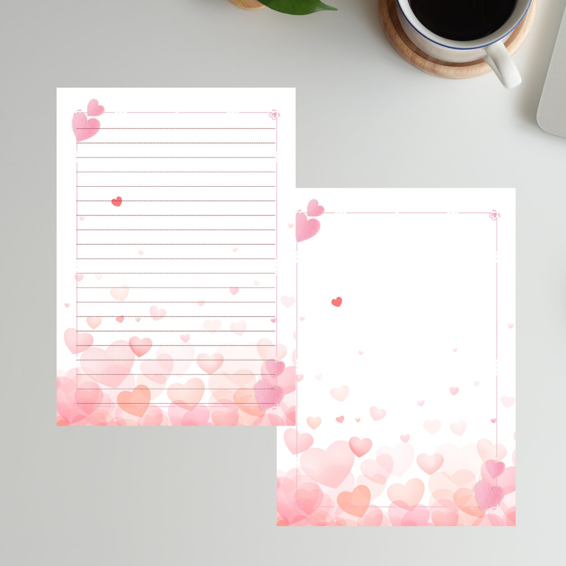 Printable Stationary, Digital Note Paper, Note Taking Template, Letter ...