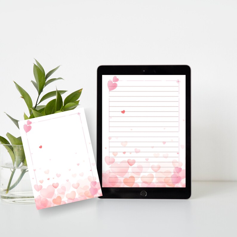 Printable Stationary, Digital Note Paper, Note Taking Template, Letter ...