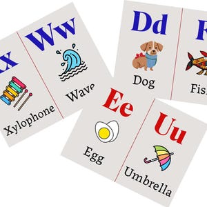 English Alphabet Cards for Study Set of 13 Engaging Kids Learning Cards ...