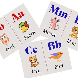 English Alphabet Cards for Study Set of 13 Engaging Kids Learning Cards ...