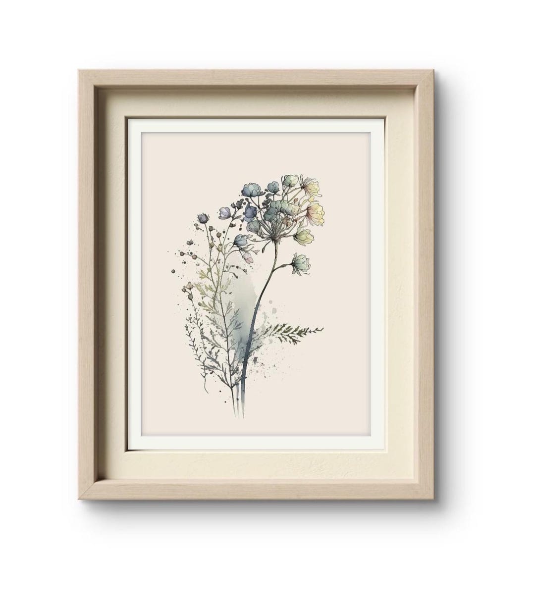 Watercolor Wildflower Rolled Poster Tender Style Wall Decor Modern ...
