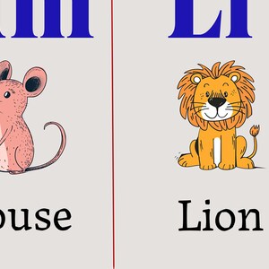 English Alphabet Cards for Study Set of 13 Engaging Kids Learning Cards ...