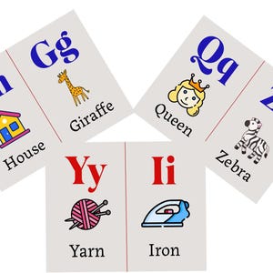 English Alphabet Cards for Study Set of 13 Engaging Kids Learning Cards ...