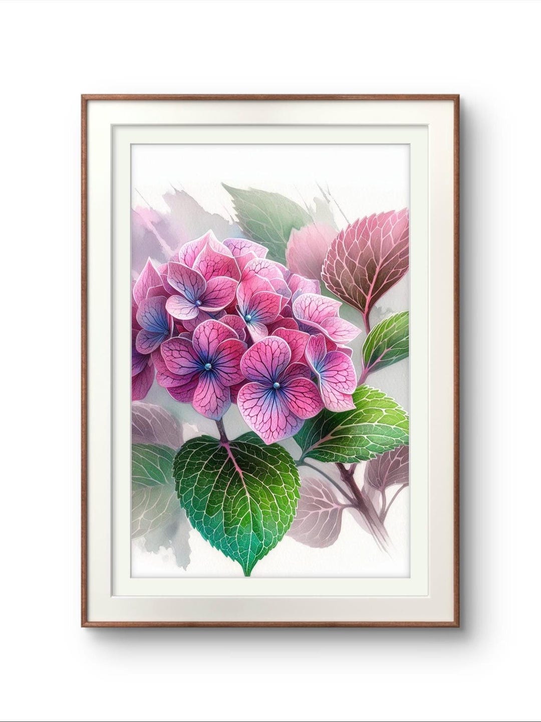 Watercolor Hydrangea Art Print: Floral Wall Decor - Etsy