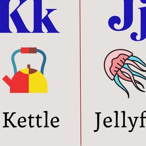 English Alphabet Cards for Study Set of 13 Engaging Kids Learning Cards ...