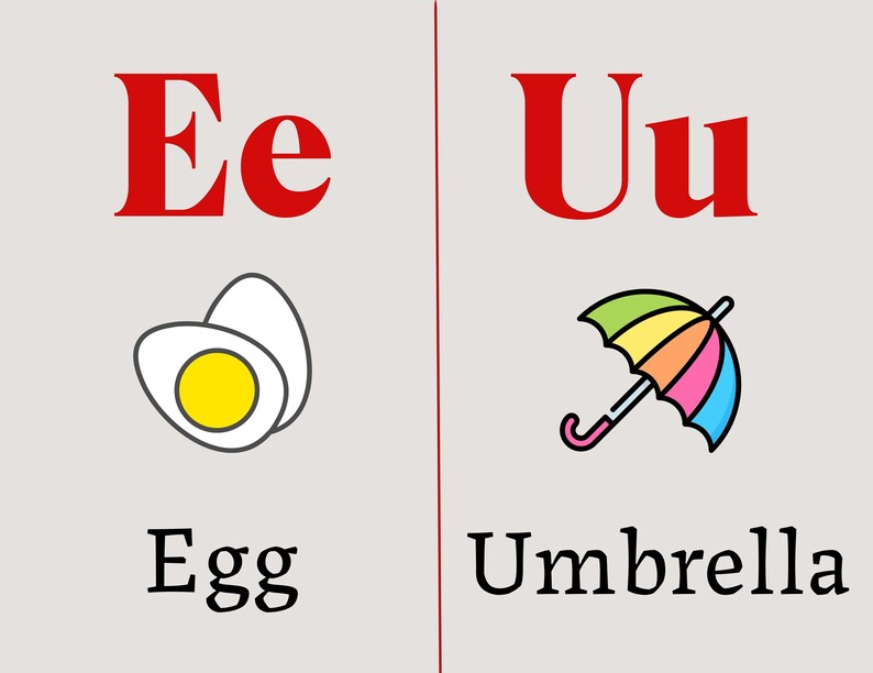 Vibrant English Alphabet Cards, Set of 13 Engaging Kids Learning Cards ...