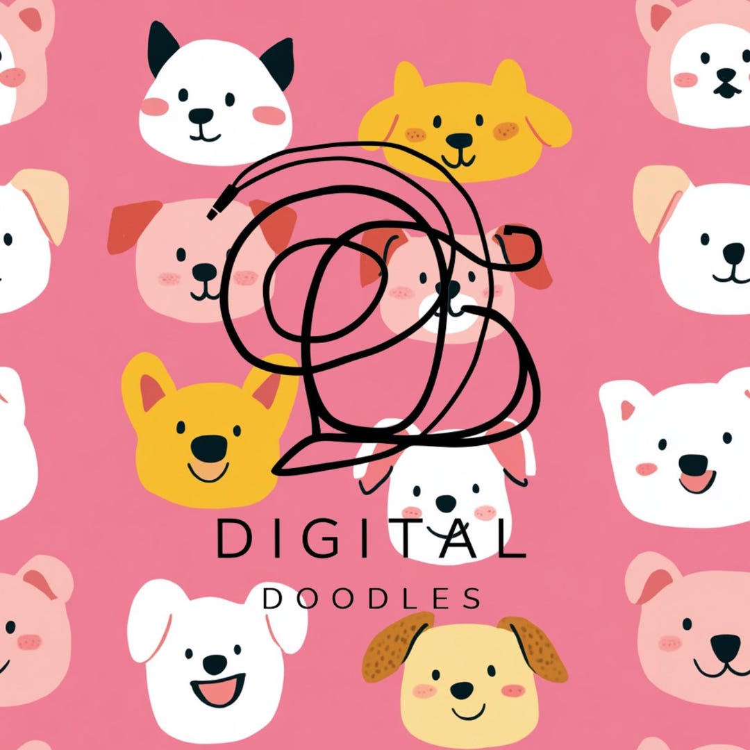 CUTE Dog Baby Nursery Wallpaper, Digital Paper, Scrapbook, Seamless ...