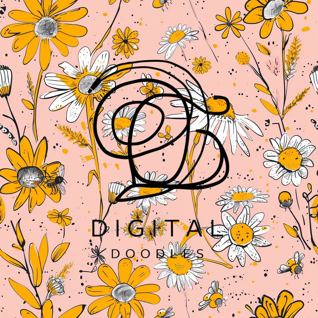 Daisy, Bee, Wallpaper, Digital Paper Scrapbook Papers Seamless Patterns ...