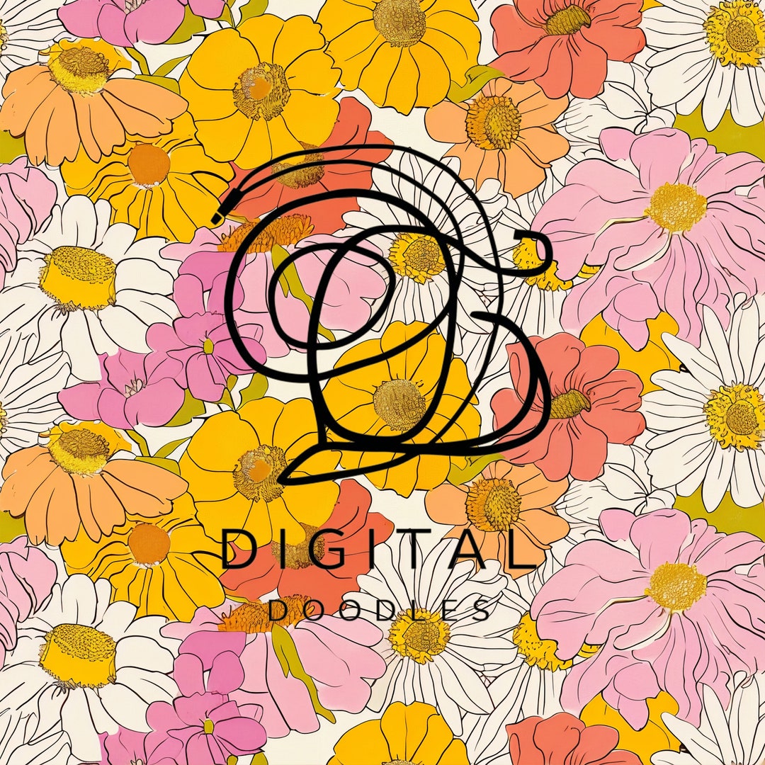 Daisy, Bee, Wallpaper, Digital Paper Scrapbook Papers Seamless Patterns ...
