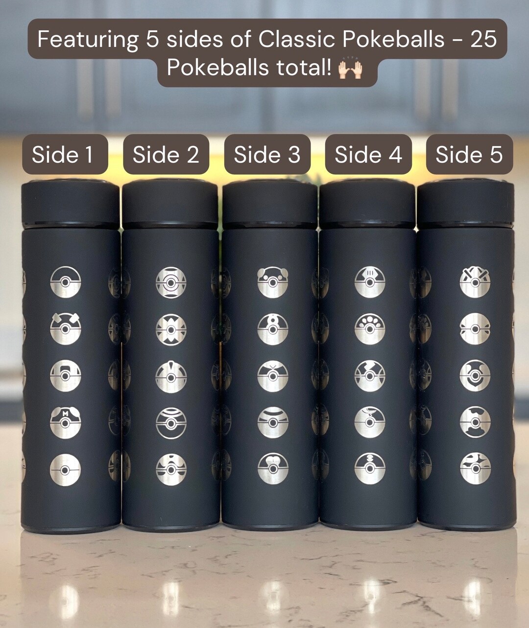 Pokemon Pokeball Travel Mug Coffee Tumbler With Tea Infuser, Black ...