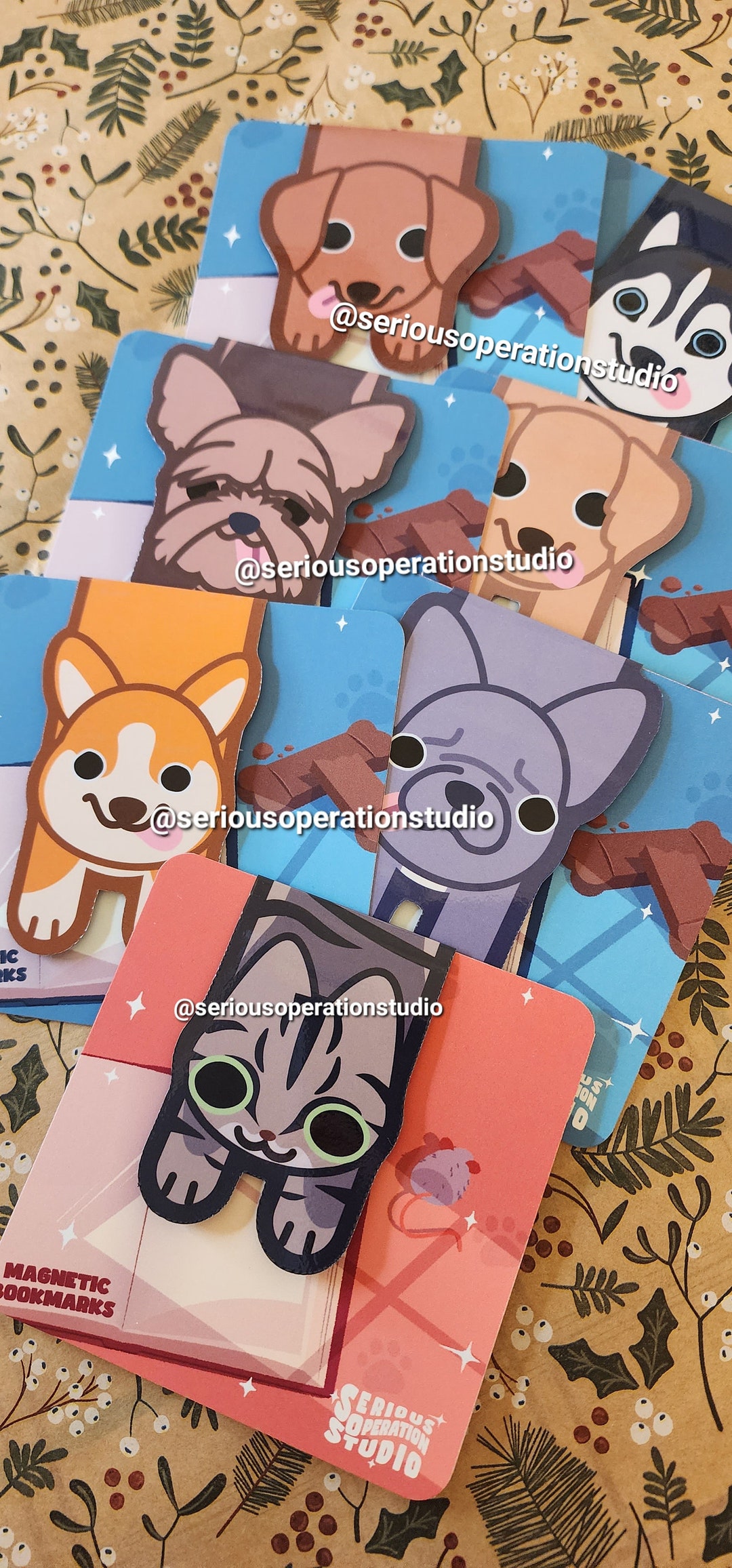Magnetic Long Cat & Dogs Bookmarks - Etsy