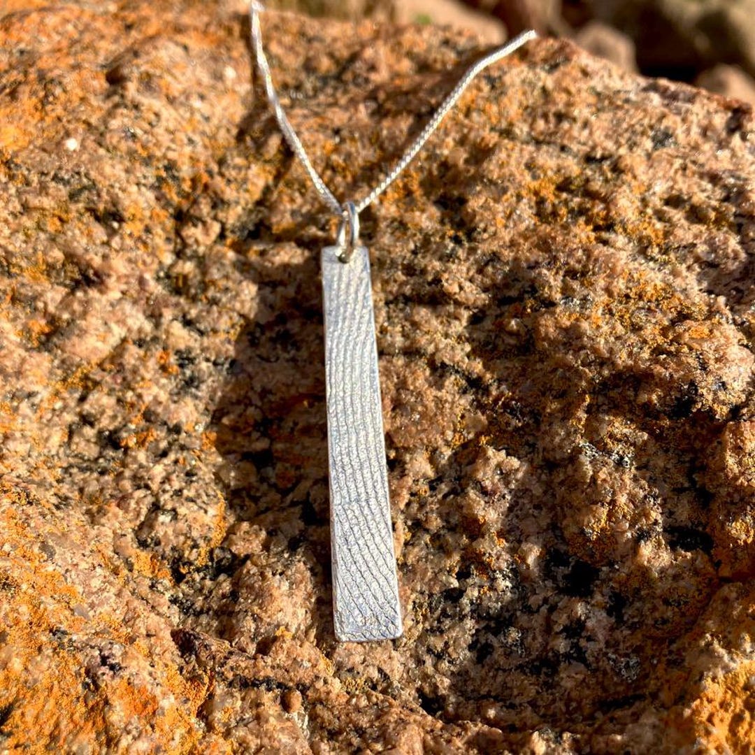 Cuttlefish Cast Elongated Rectangular Sterling Silver Pendant - Etsy
