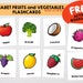 ALPHABET Fruits and Vegetables Flashcards • Flashcards for Kids • 26 ...