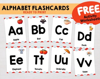 ALPHABET Fruits and Vegetables Flashcards • Flashcards for Kids • 26 ...
