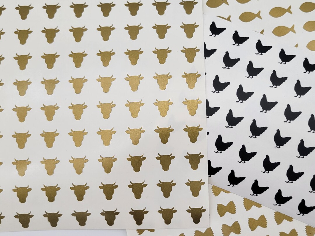 20 Small Wedding Meal Stickers, Food Choice Stickers, Table Stickers ...