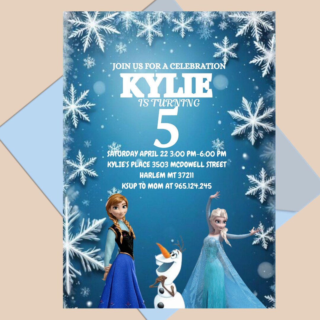 Editable Frozen Birthday Invitation Template Frozen Birthday Invite ...