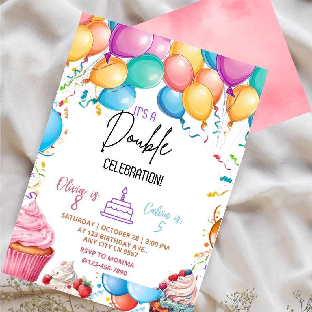 Digital Graduation and Birthday Party Invitations, Customizable Rainbow ...