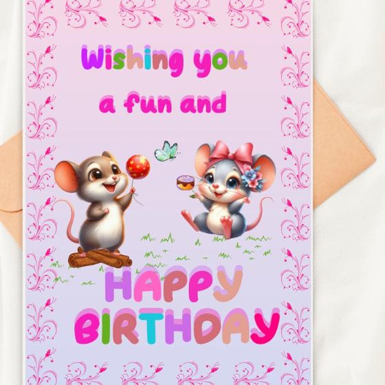 Mouse Birthday Invitation: Cinnamon Cupcake Party (digital Downloadable ...