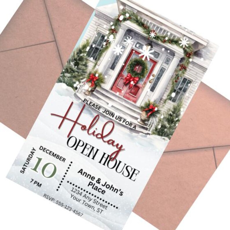 Christmas Invitation Template Holiday Party Invitation Digital Editable ...
