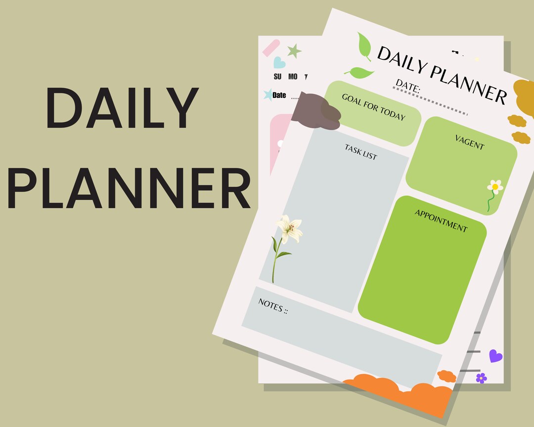 Daily Planner, Tracker Planner, Printable Planner, Daily Planner Page ...