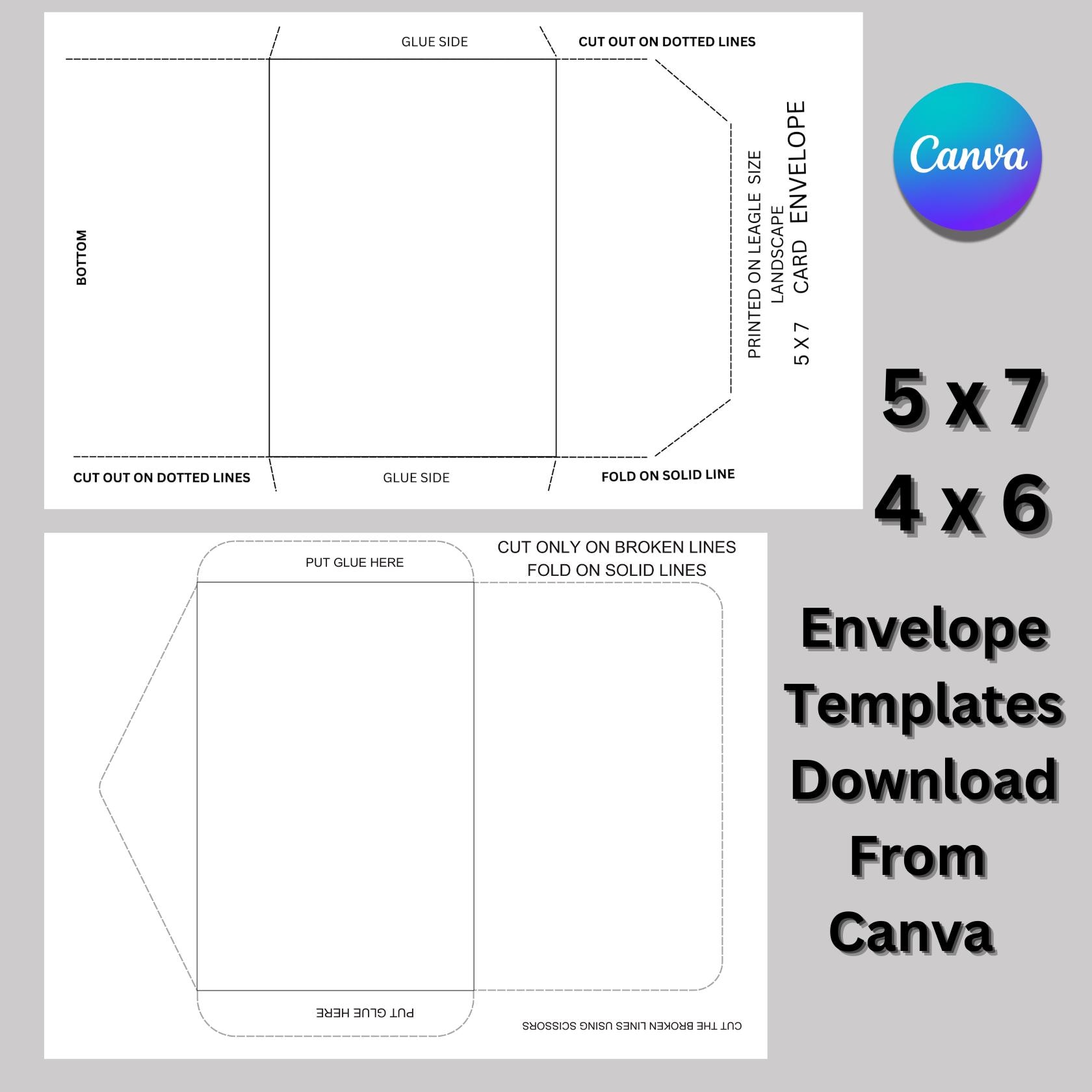 5x7 & 4x6 Envelope Template Bundle: Printable PDF (digital Download) - Etsy