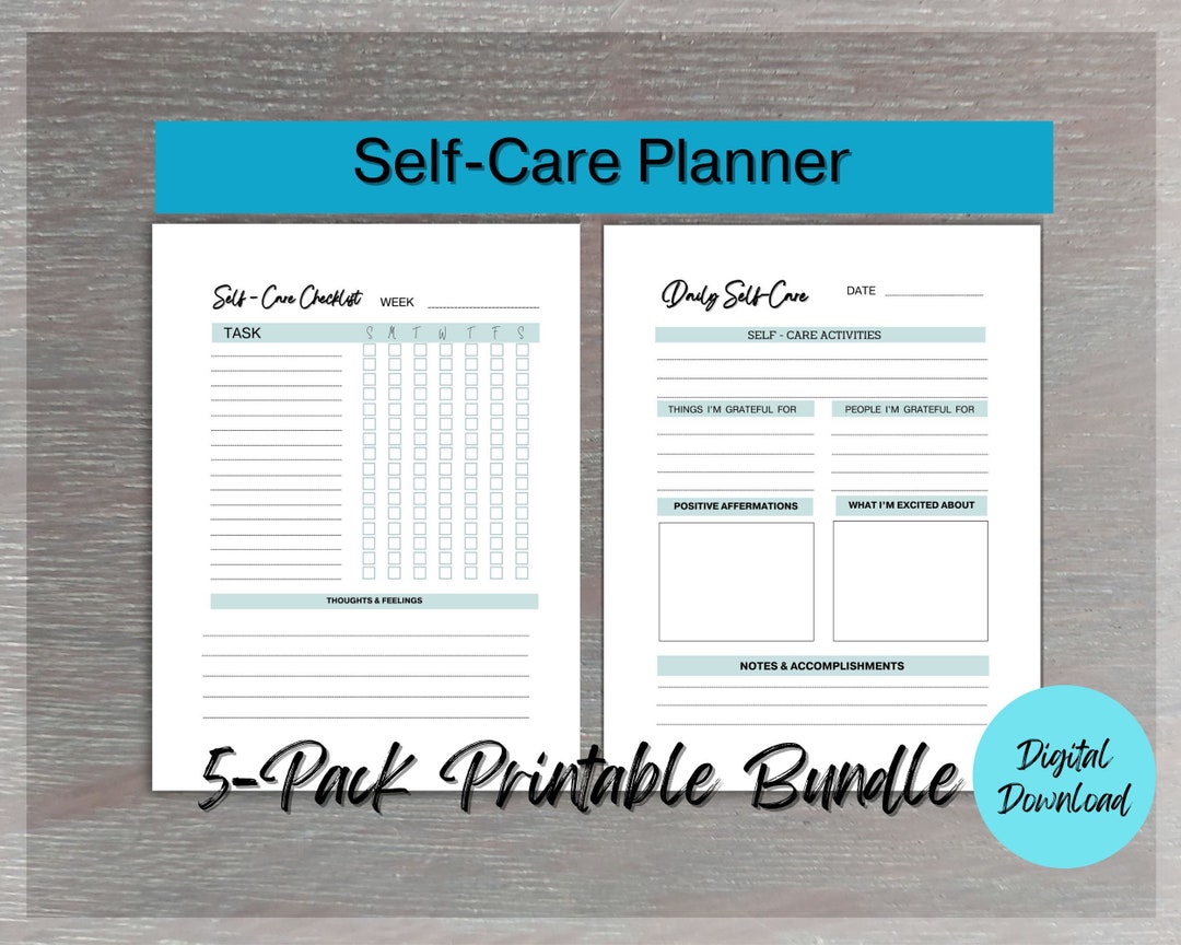Five Week Checklist Self-care Planner for Mental Health and Wellness ...