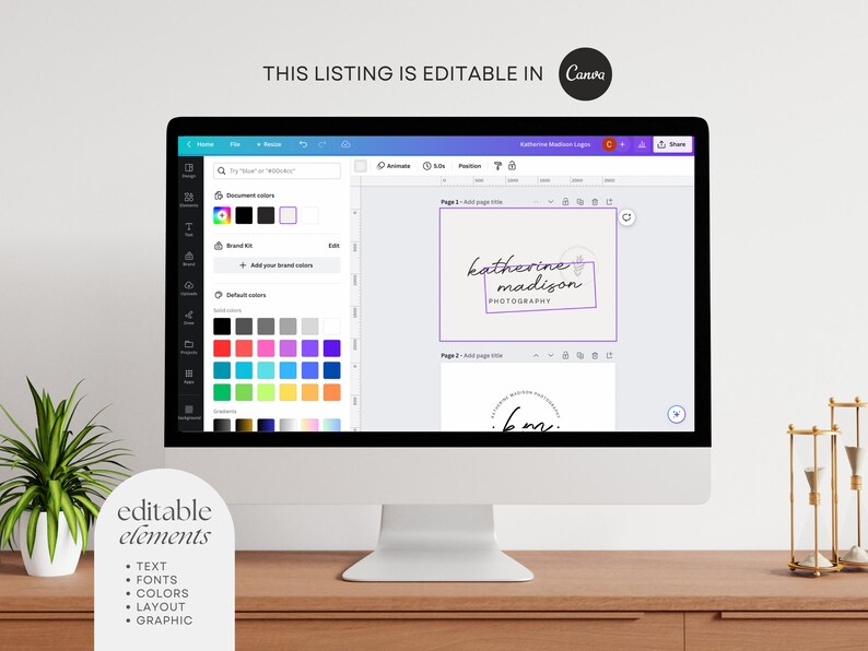 Premade Watermark Logo Photography Logo Instant Download Minimalist ...