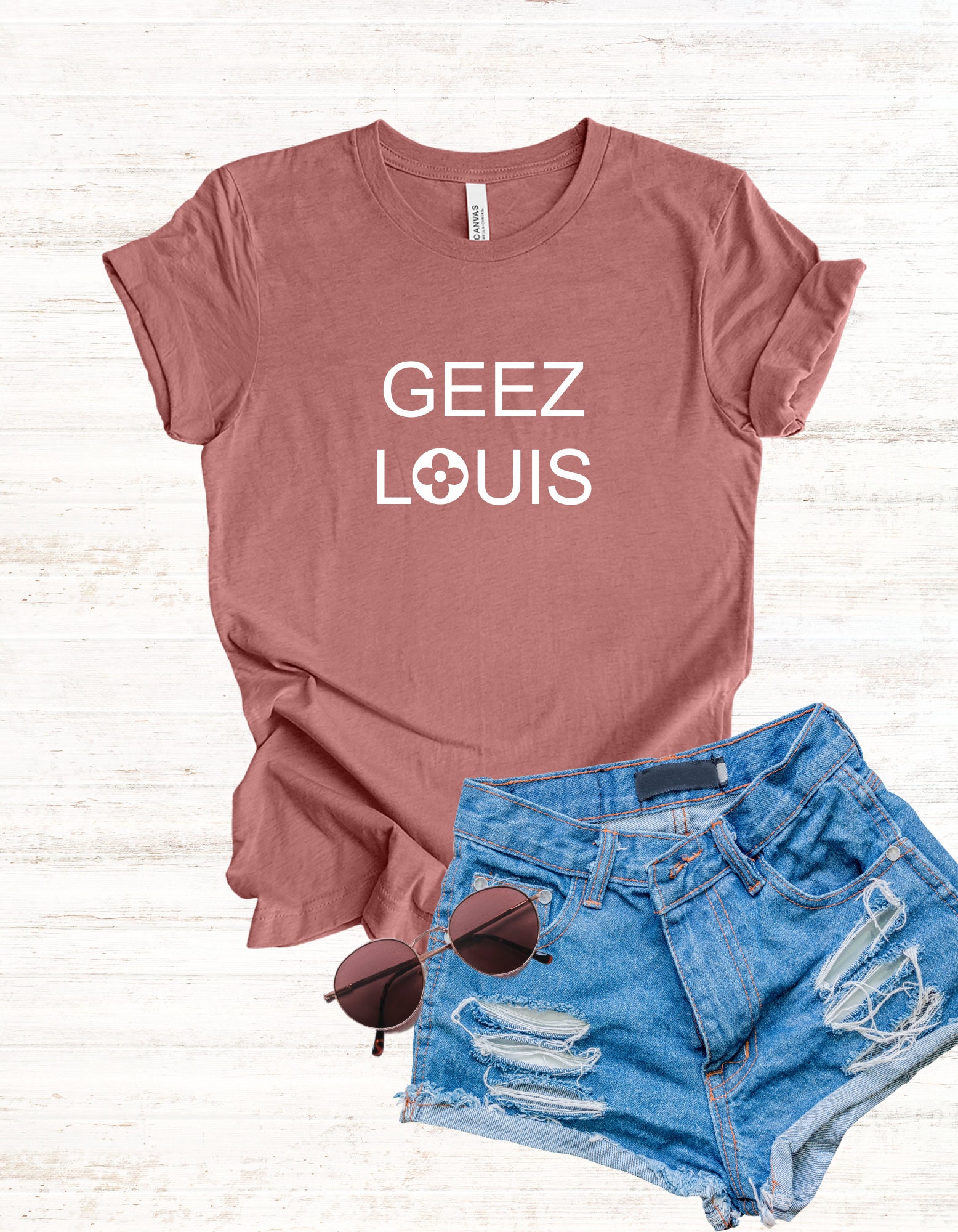 GEEZ LOUIS Tee LV Lover T-shirt Luxury Lover Casual T-shirt - Etsy