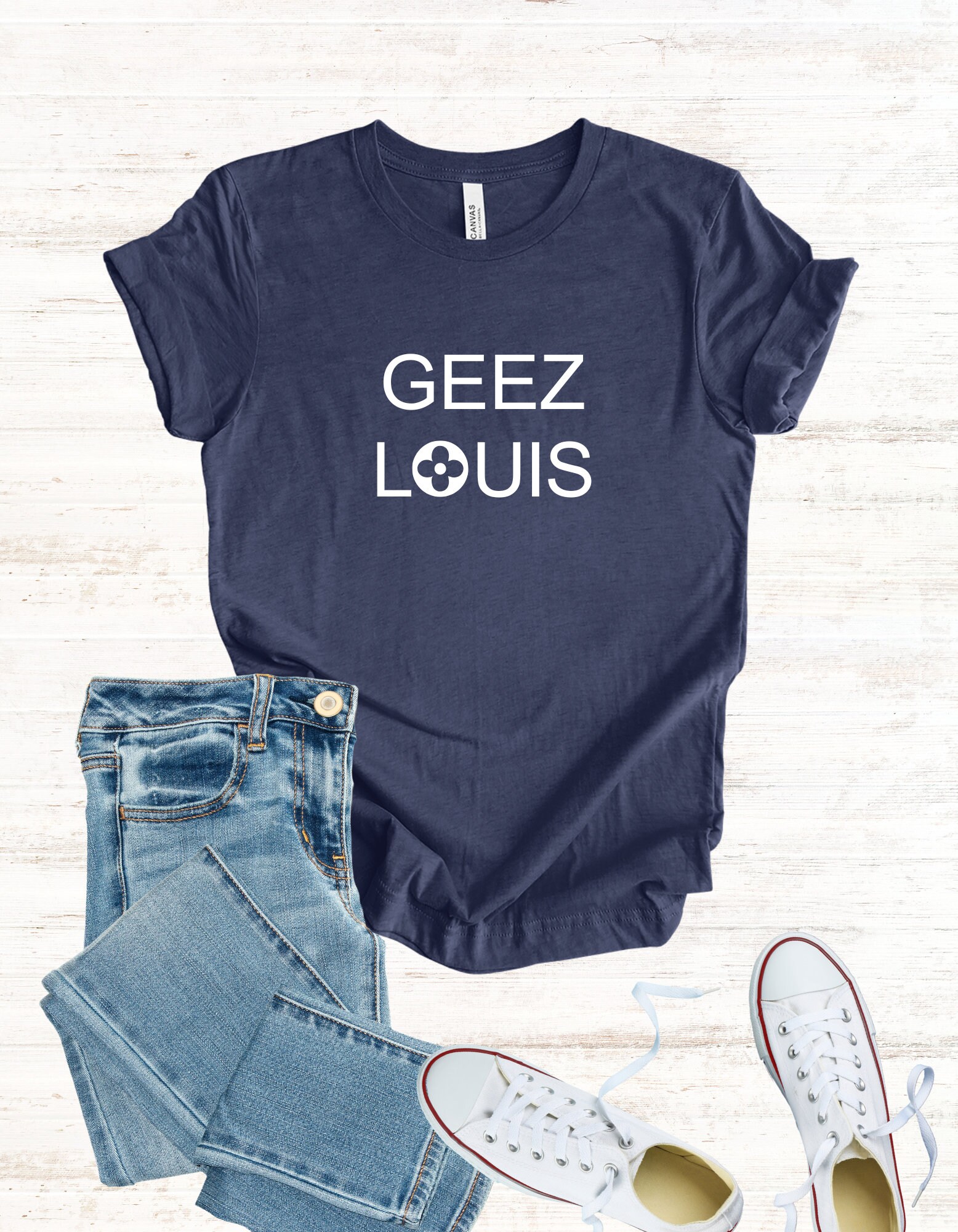 GEEZ LOUIS Tee LV Lover T-shirt Luxury Lover Casual T-shirt - Etsy