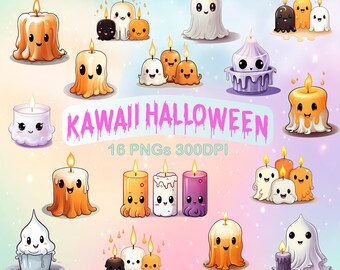 Kawaii Halloween Cute Pastel Candy Clipart Bundle Happy Halloween ...