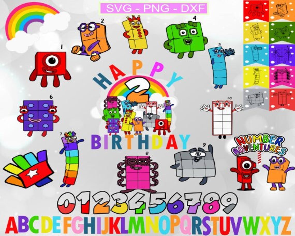 Numberblocks Números Svg Bundle ,Clipart,Png Cut Ready Archivos en ...