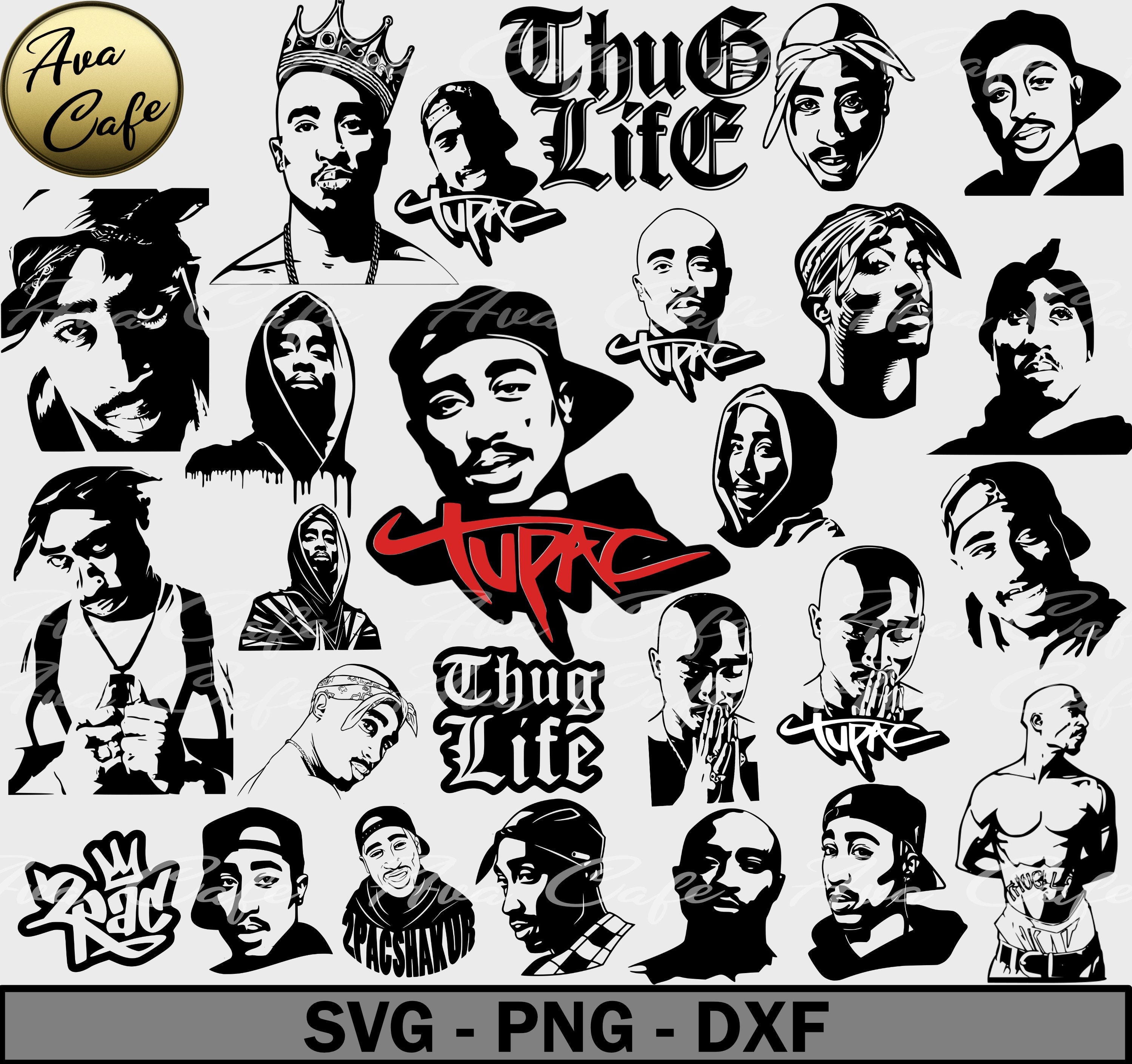 Tupac Mega Bundle Svg Dxf Png, Cricut, Silhouette Cameo Cut Ready Files ...