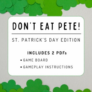 Don't Eat Pete Printable, St. Patrick's Day, Printable, Leprechaun Game ...